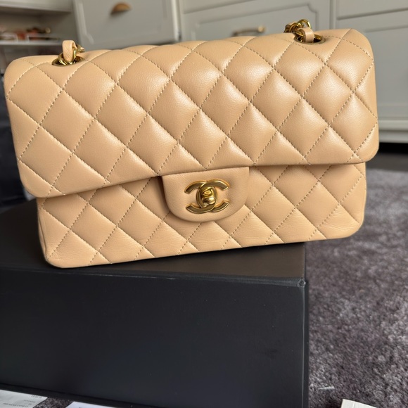 CHANEL | Bags | Chanel Tan Quilted Leather Shoulder Bag | Poshmark